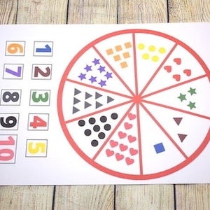 Number Matching Game Printable. Counting Worksheets 1-20. Shape ...