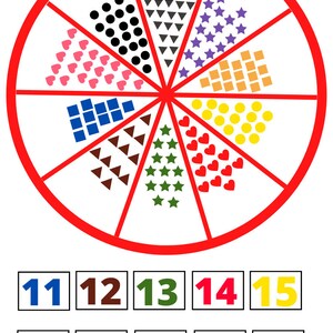 Number Matching Game Printable. Counting Worksheets 1-20. Shape ...