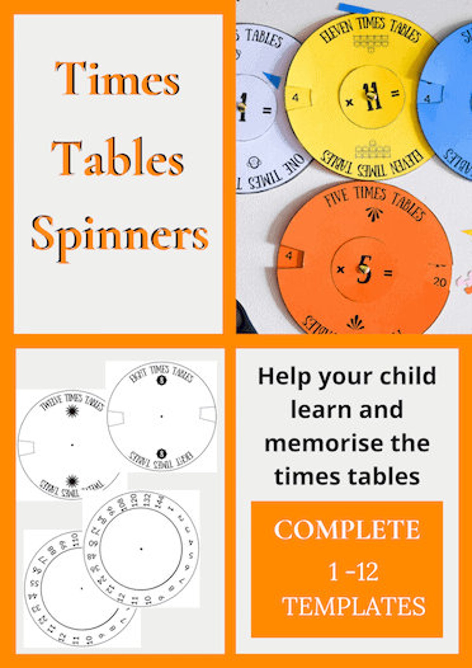 Times Tables Spinners. Multiplication Wheel. Times Table Chart. Maths ...