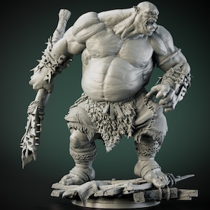 3d Printed Ogre Miniature, Highly Detailed Fantasy Figure for Tabletop ...