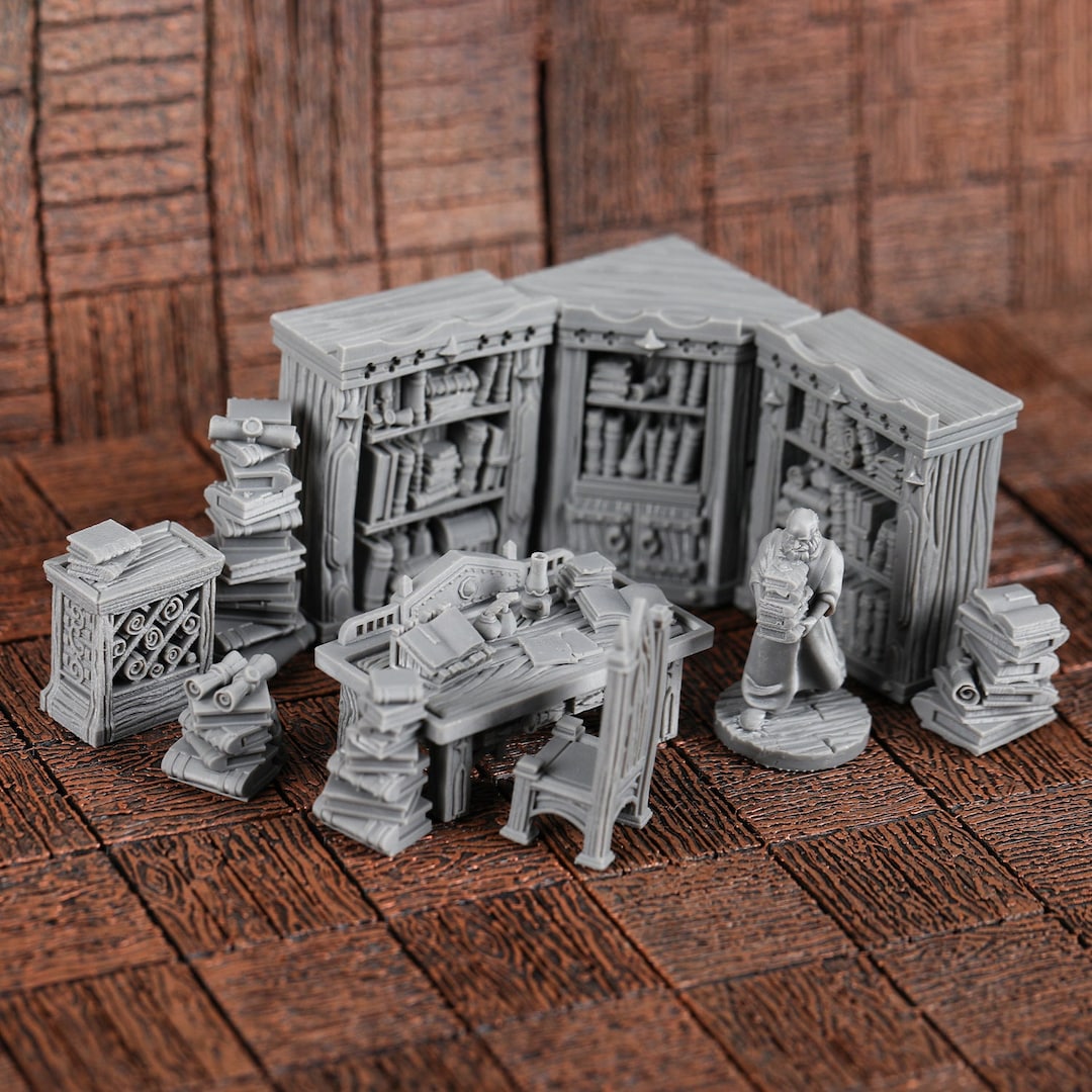 DND Library Furniture Set Dnd Miniature Terrain Immersive - Etsy UK
