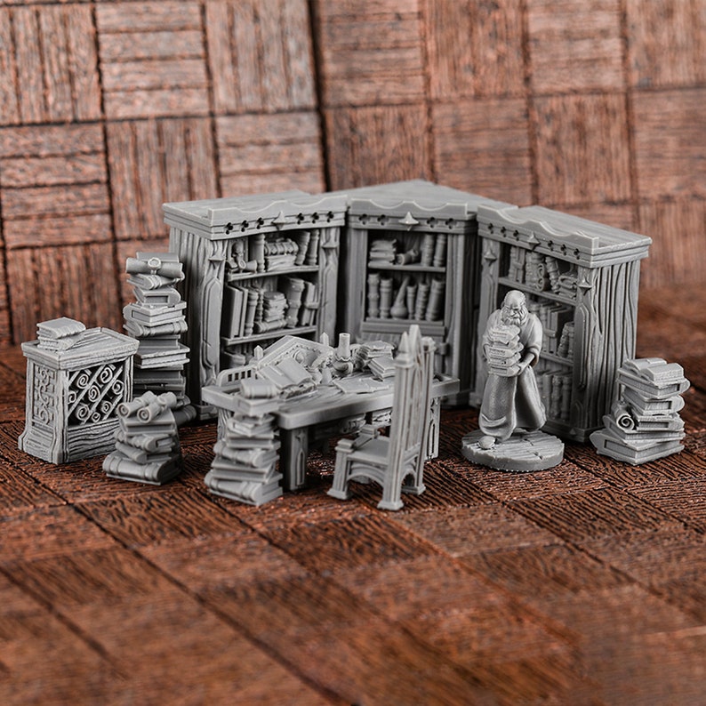 DND Library Furniture Set - Dnd Miniature Terrain Immersive Role ...
