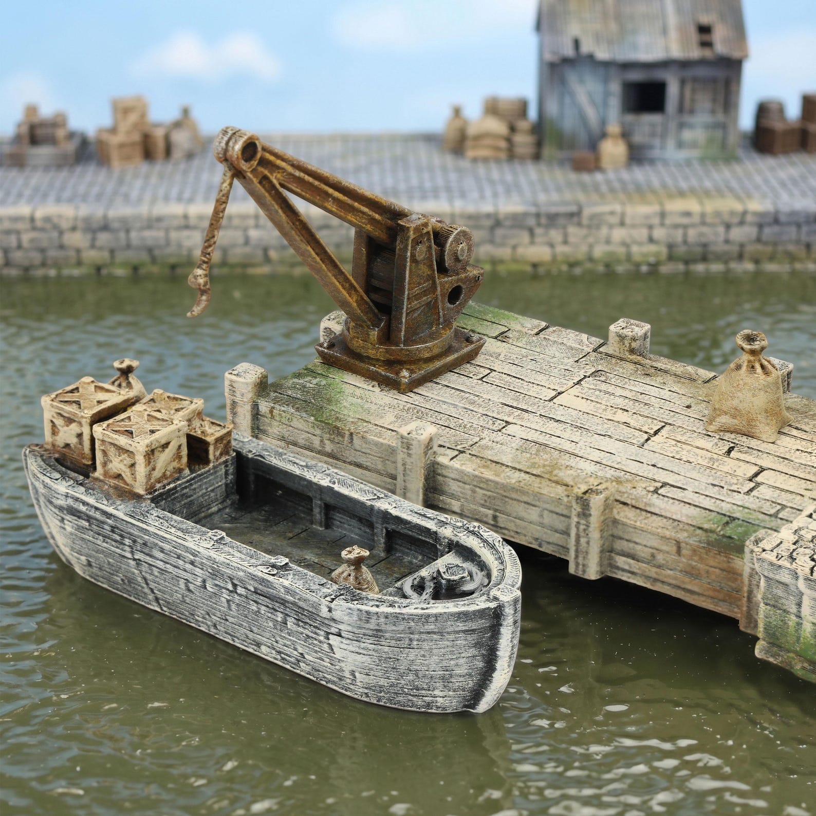 Hand-painted DND Dock Warehouse Terrain Set | Fantasy Miniature ...
