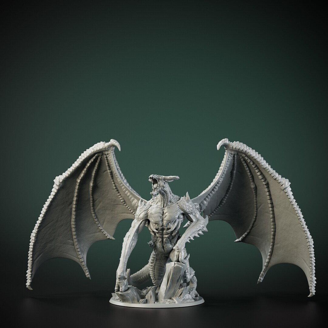 3d Printed Bat Dragon for Tabletop Rpgs Dungeons and Dragons Pathfinder ...