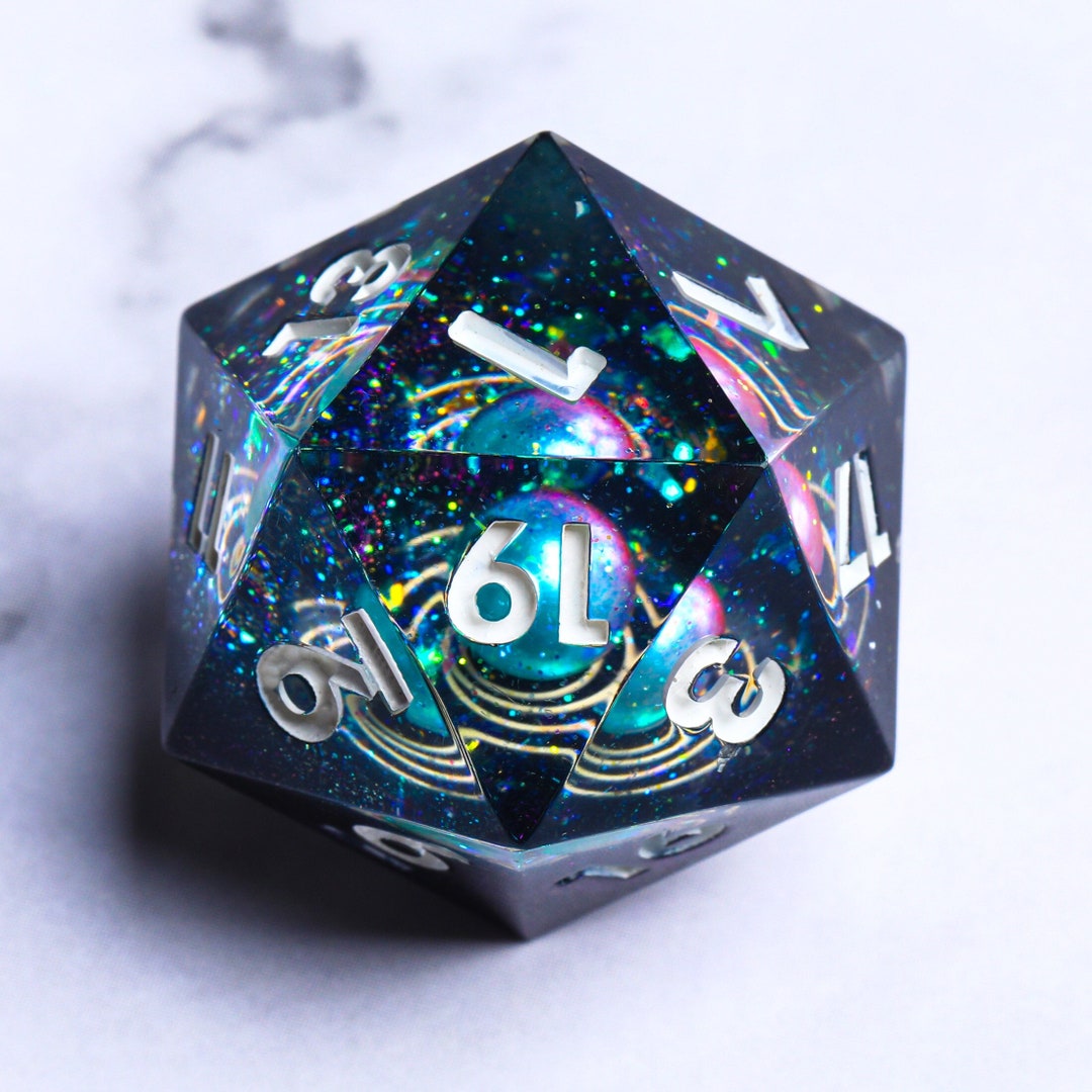 Galaxy Dice Set DND Resin Sharp Edge Dice Handmade - Etsy