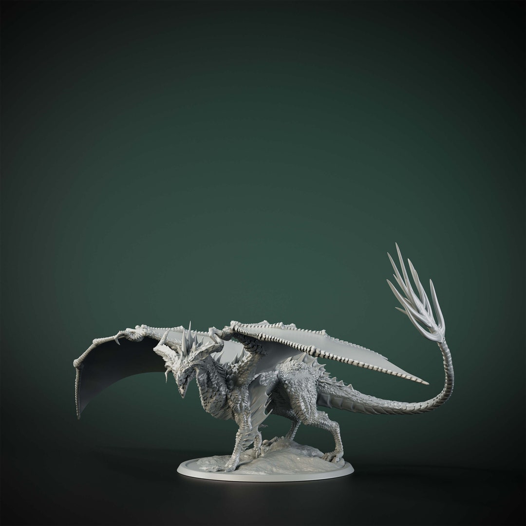 DND Dragon Miniature, Adult Black Dragon Resin Miniatures for Role ...