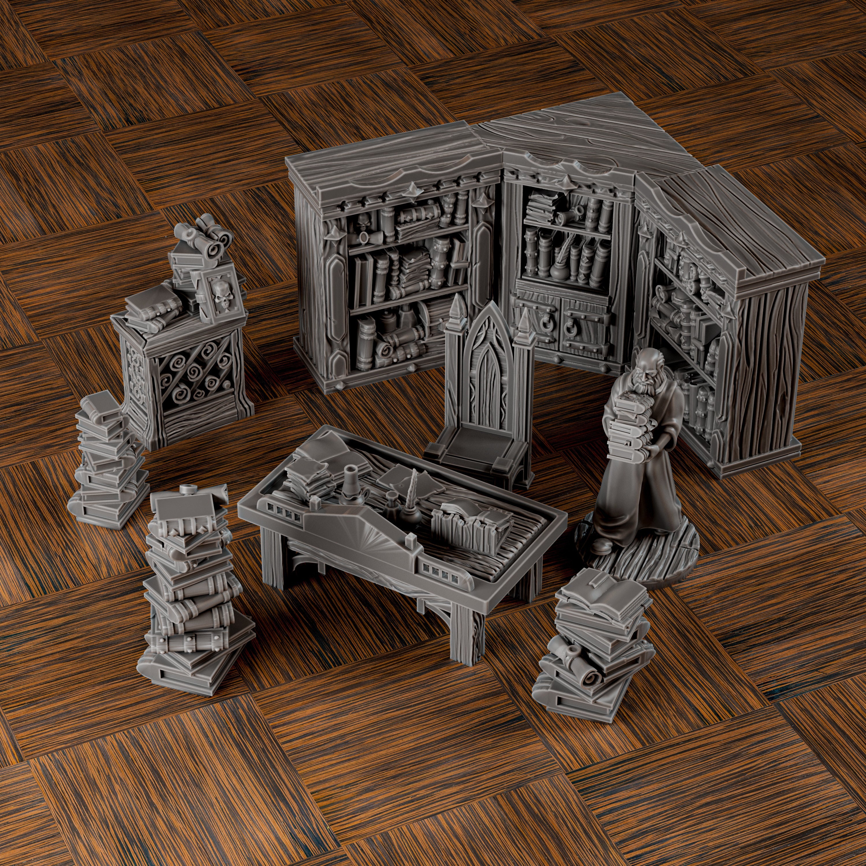DND Library Furniture Set - Dnd Miniature Terrain Immersive Role ...