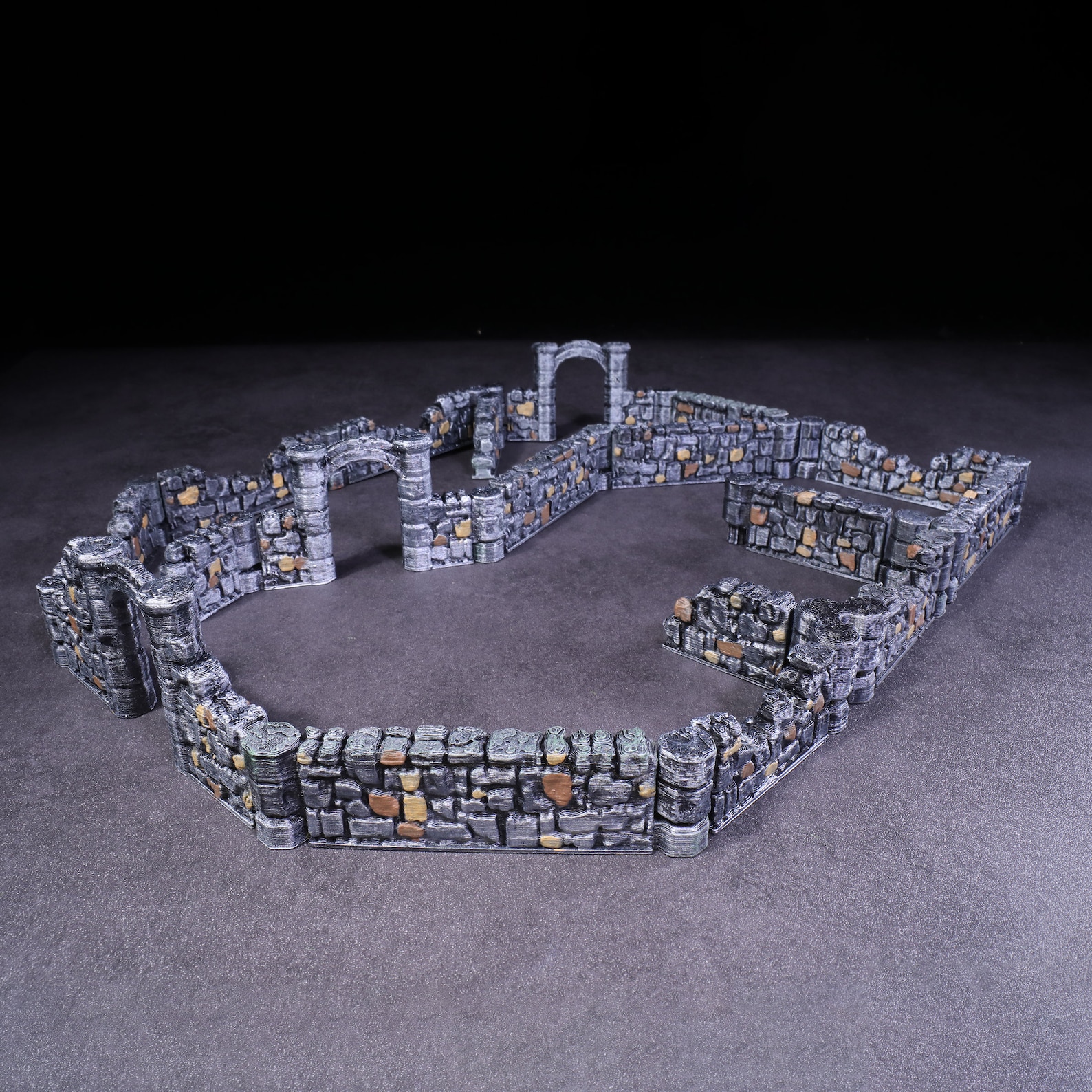 Dungeon Wall Ruined Stone Wall Map Building Tile Set Scenery - Etsy