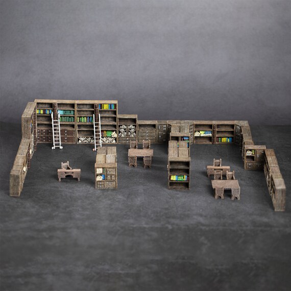 Dnd Terrain Library Furniture Miniature Wargaming Pathfinder - Etsy