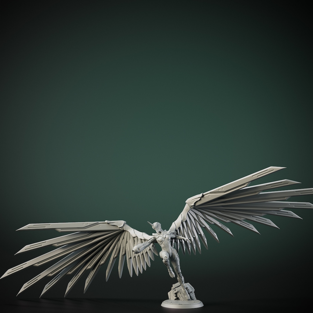 Futurist Angel Miniature, Unpainted DND Miniatures, Ttrpg Miniatures ...