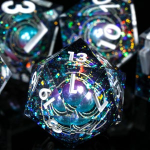 Galaxy Dice Set DND, Resin Sharp Edge Dice, Handmade Polyhedral Dice ...