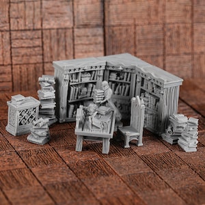 DND Library Furniture Set - Dnd Miniature Terrain Immersive Role ...