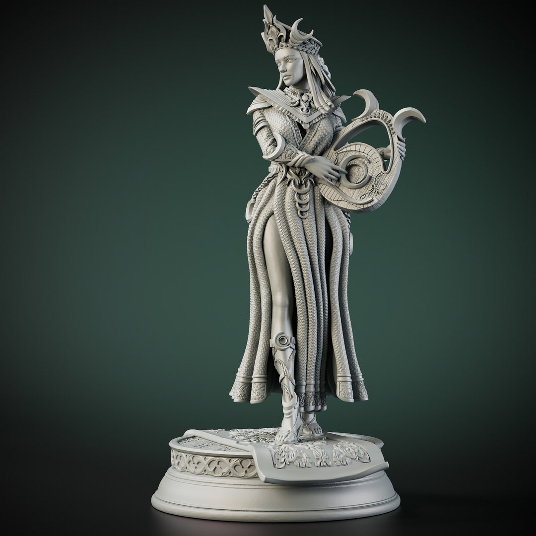 Lunar Goddess, Human Female Miniature, Custom DND Miniatures, 3D ...