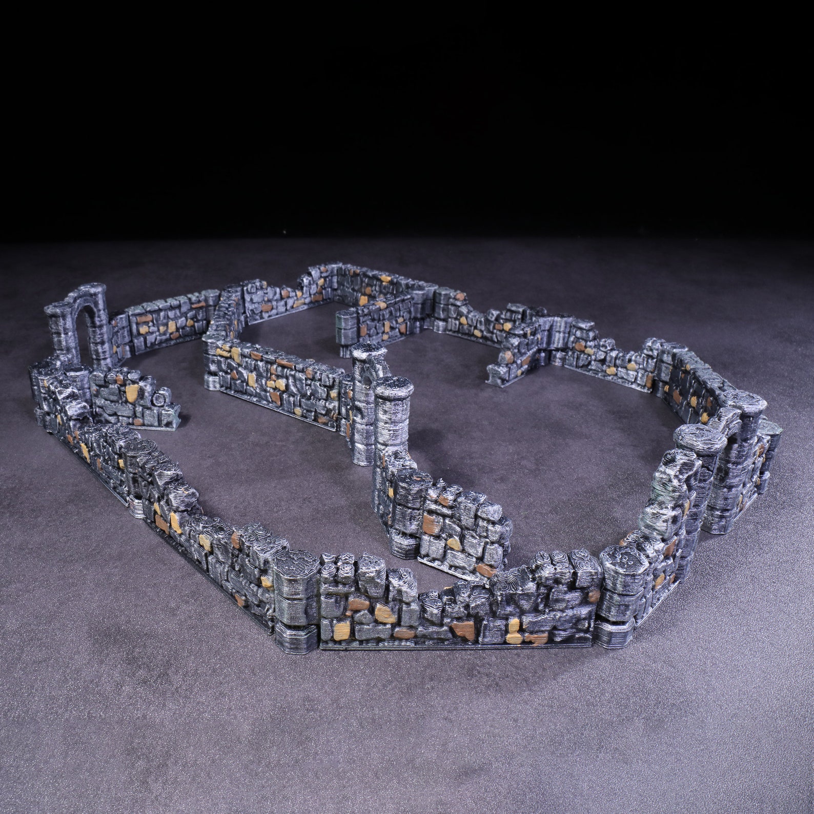 Dungeon Wall Ruined Stone Wall Map Building Tile Set Scenery DND ...