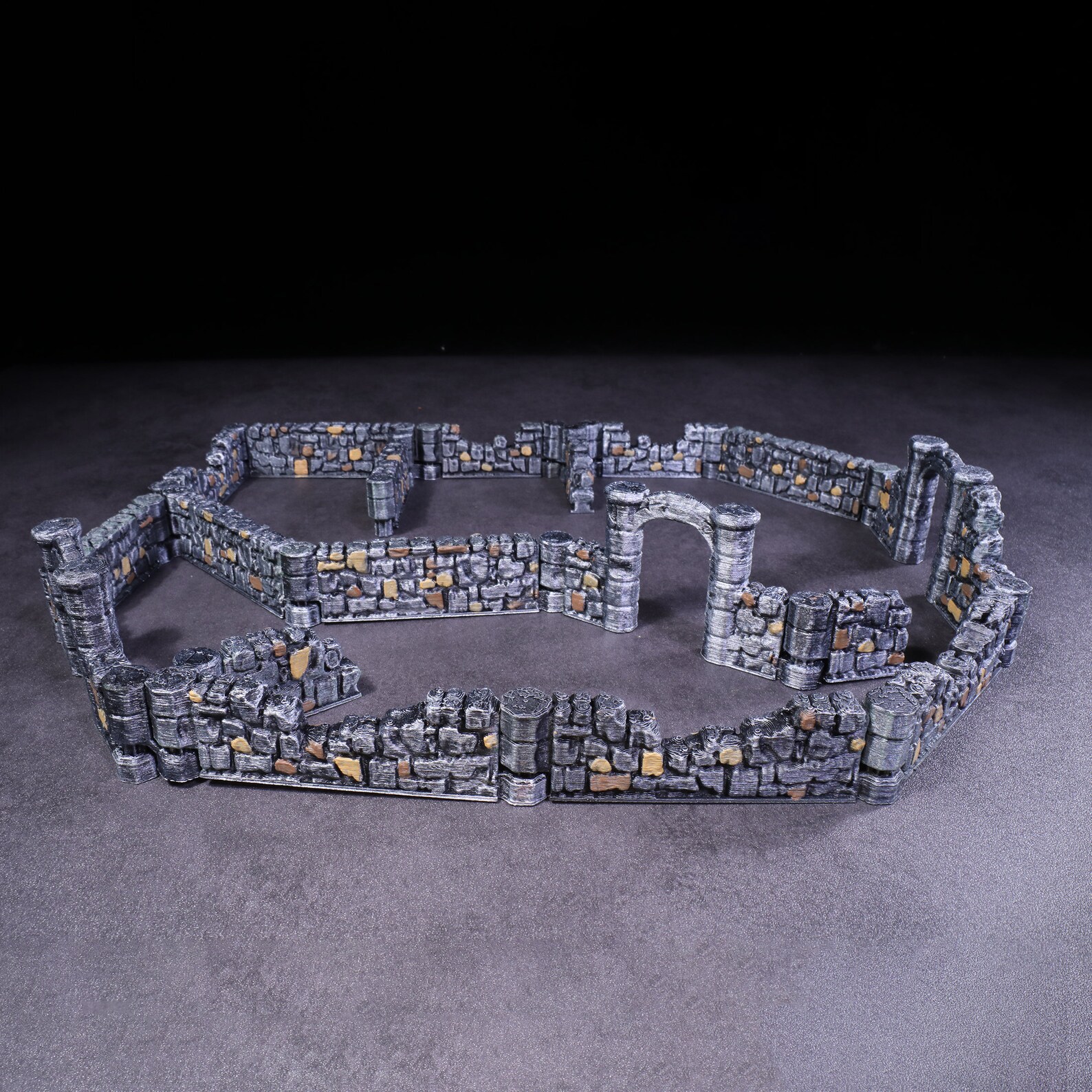 Dungeon Wall Ruined Stone Wall Map Building Tile Set Scenery - Etsy