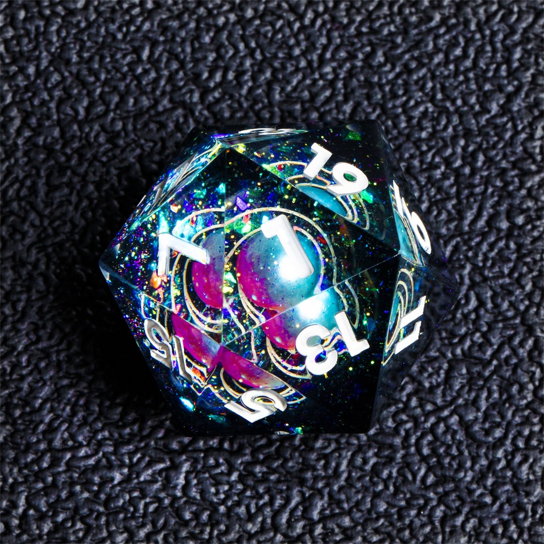 Galaxy Dice Set DND Resin Sharp Edge Dice Handmade - Etsy