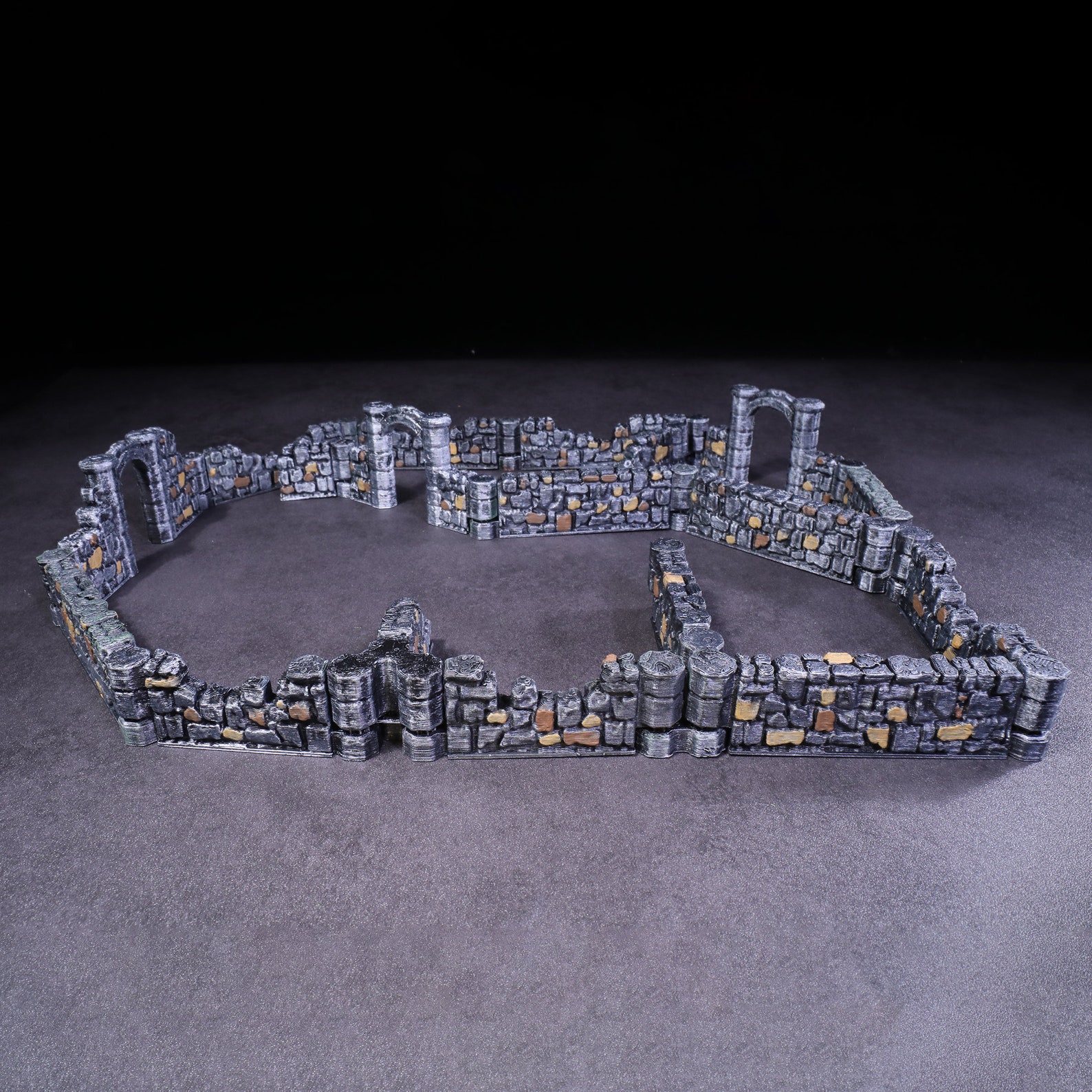 Dungeon Wall Ruined Stone Wall Map Building Tile Set Scenery - Etsy