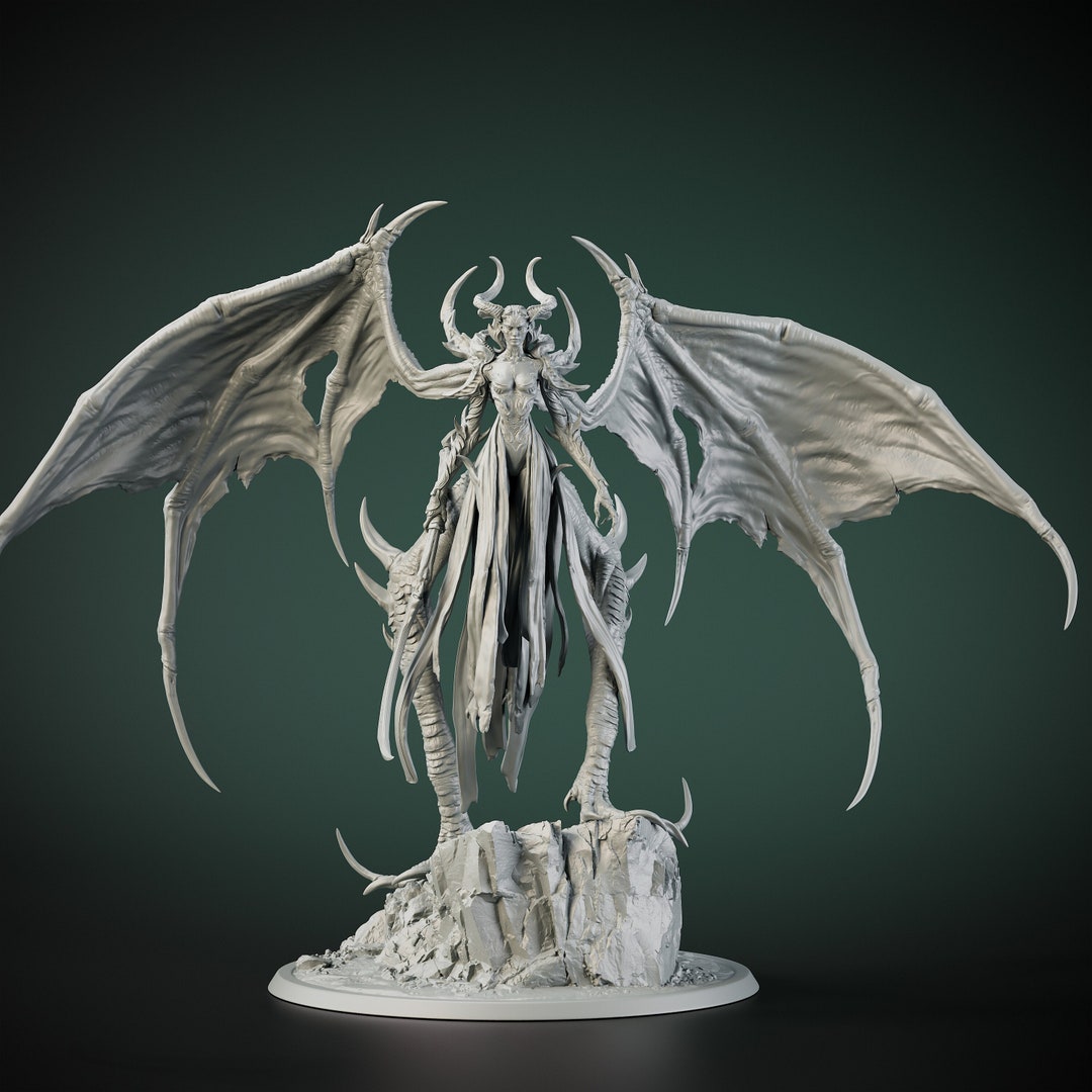 Demon Queen Miniature, Undead Miniature, for Dungeons and Dragons ...