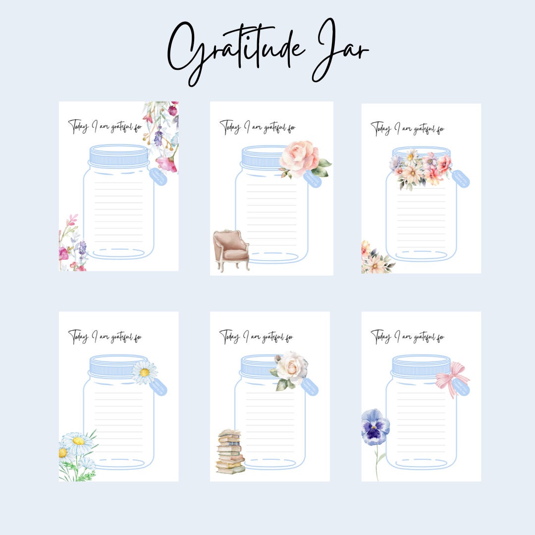 Printable Gratitude Jar - Mindfulness & Manifestation Practice, Instant ...