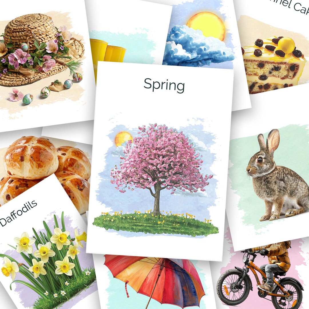 Easter and Spring Flashcards Printable - Etsy