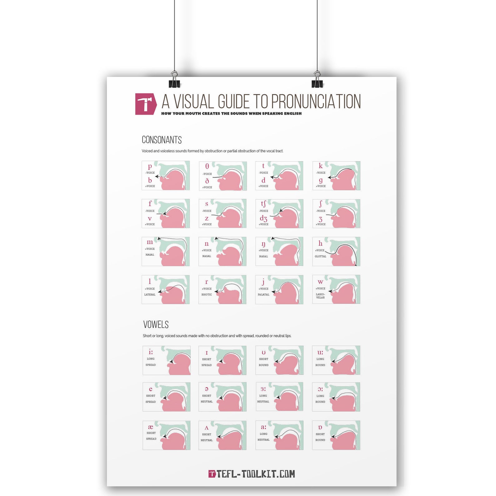 English Pronunciation Posters Phonemic Chart, A Visual Guide to ...