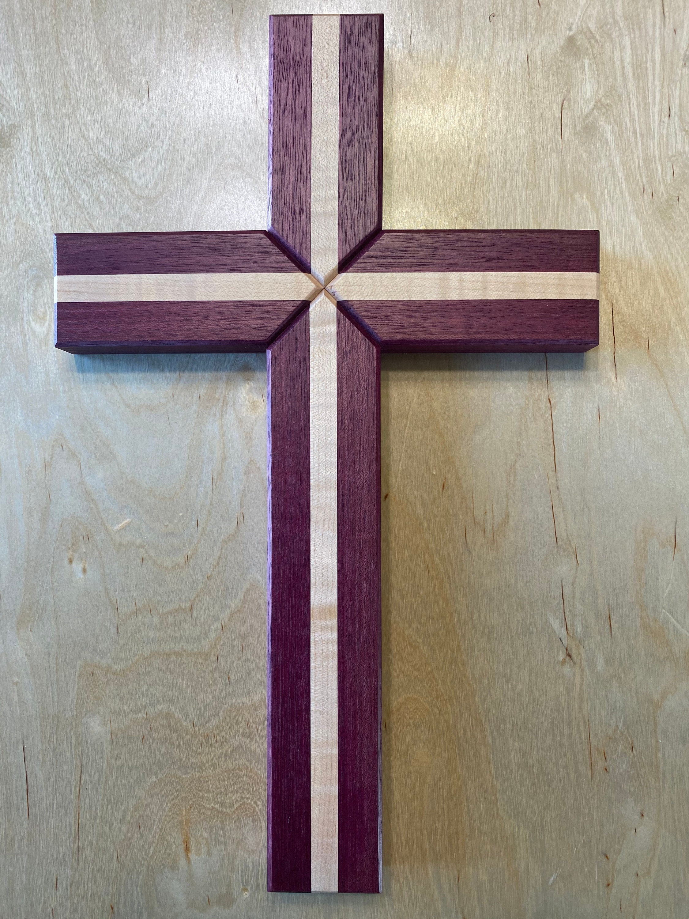 Wooden Cross Exotic Purple Heart 16” - Etsy