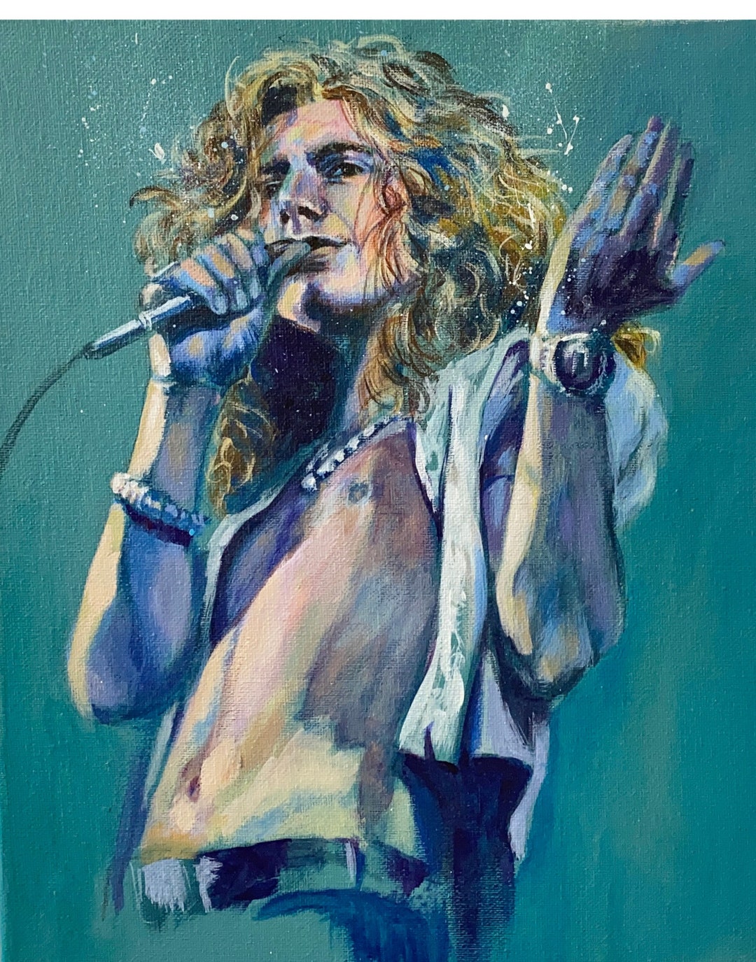 Robert Plant Art Print of Original Painting,singer, Rock Group, Acrylic ...