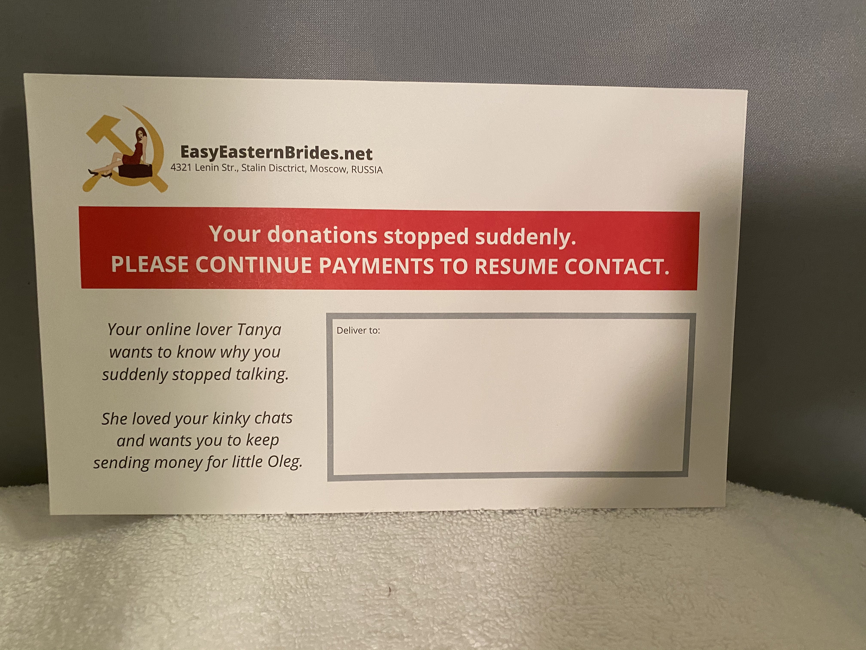 Prank Postcard I Send to a Loved One or Friend !! Super Funny for ...