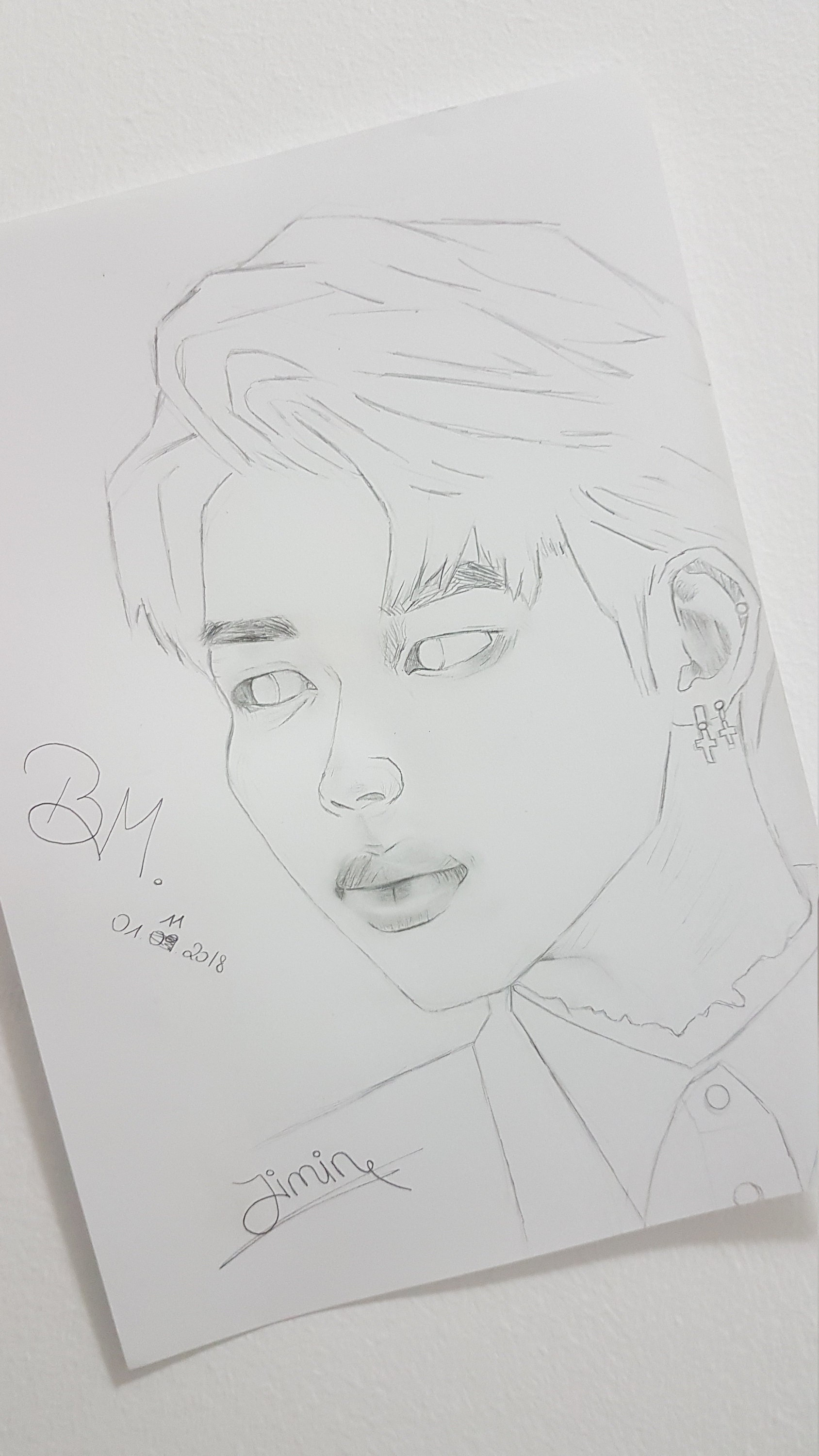BTS Jimin Pencil Drawing - Etsy