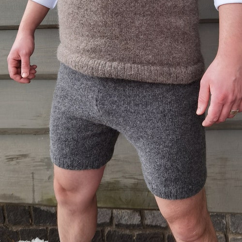 Wool Men Shorts Merino Wool Shorts Hand Knitted Shorts | Etsy