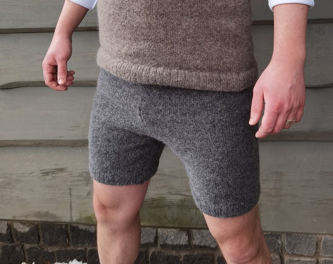 Wool Men Shorts | Merino Wool Shorts | Hand Knitted Shorts | Unisex ...