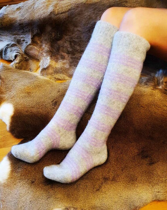 Women's Hand Knitted Wool Socks Pure Wool Socks Bed - Etsy
