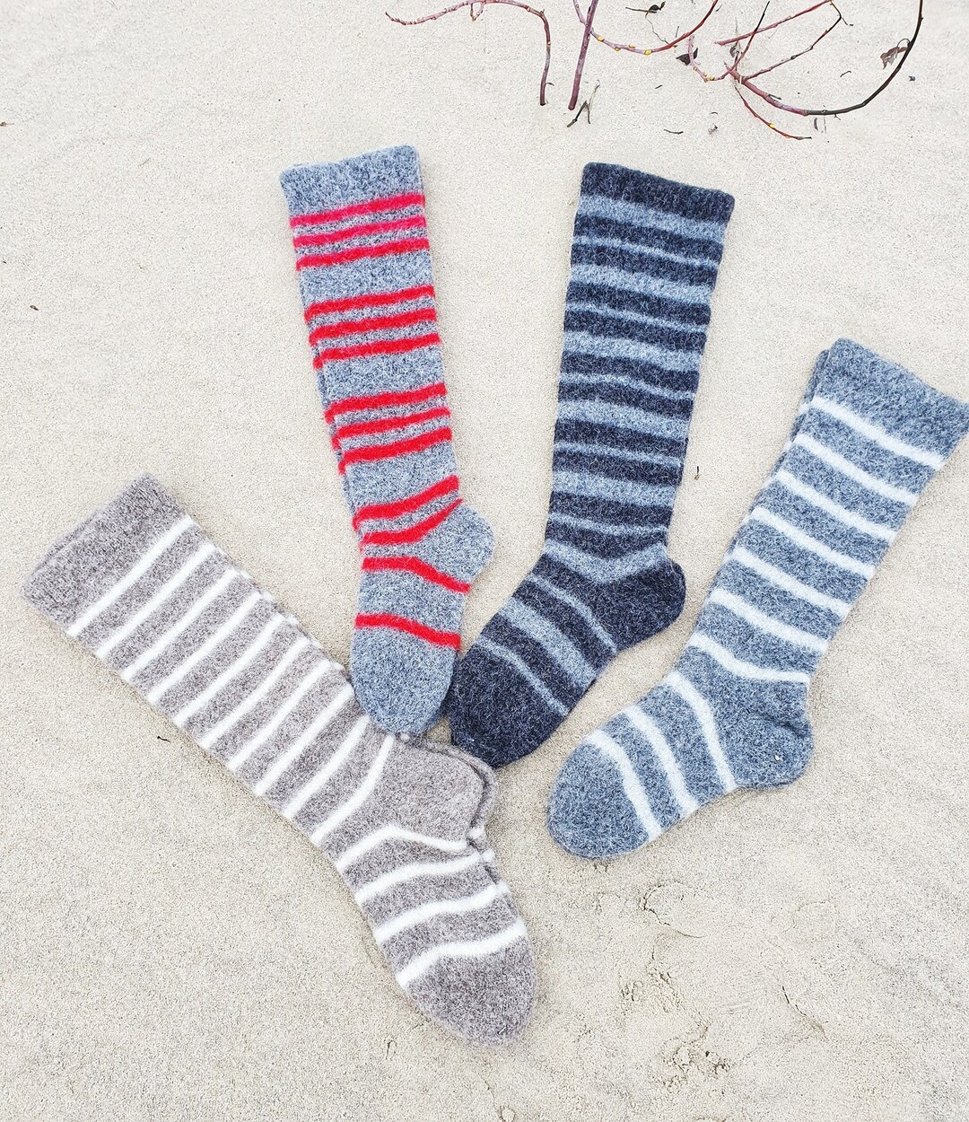 Extra Large Socks, Long Woolen Socks, Unisex Socks, Hand Knitted Socks ...
