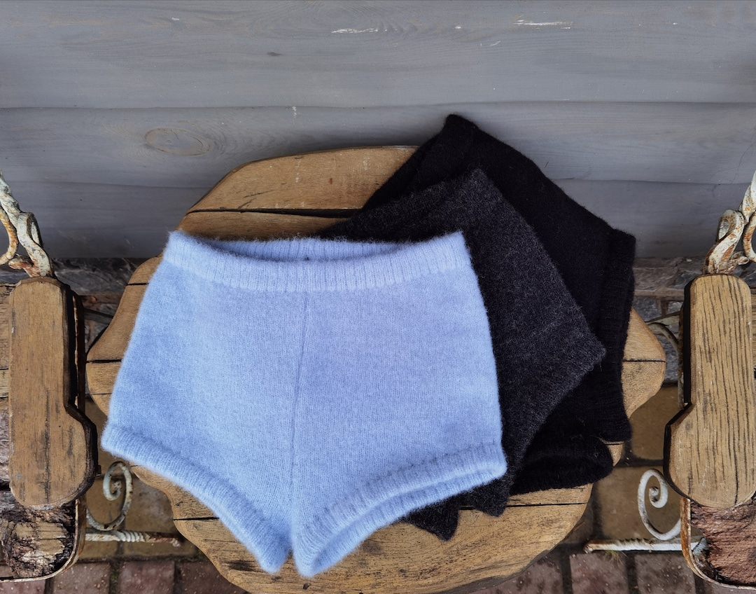 Hand Knitted Merino Wool Shorts | Warm Cozy Loungewear - Etsy