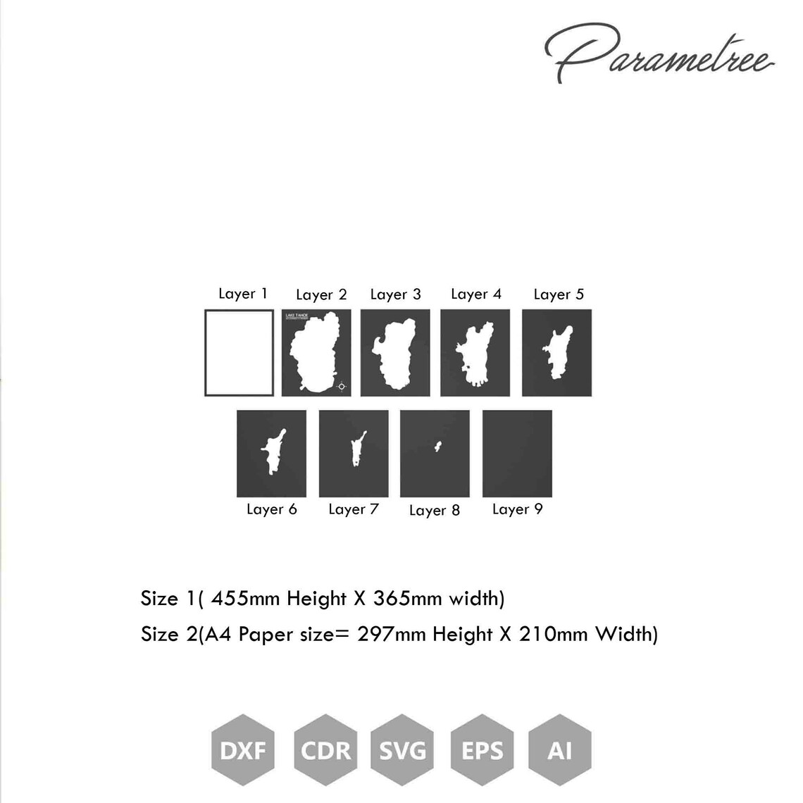 Lake Tahoe Topography Map SVG: Laser Cut Layered Wall Art (digital ...