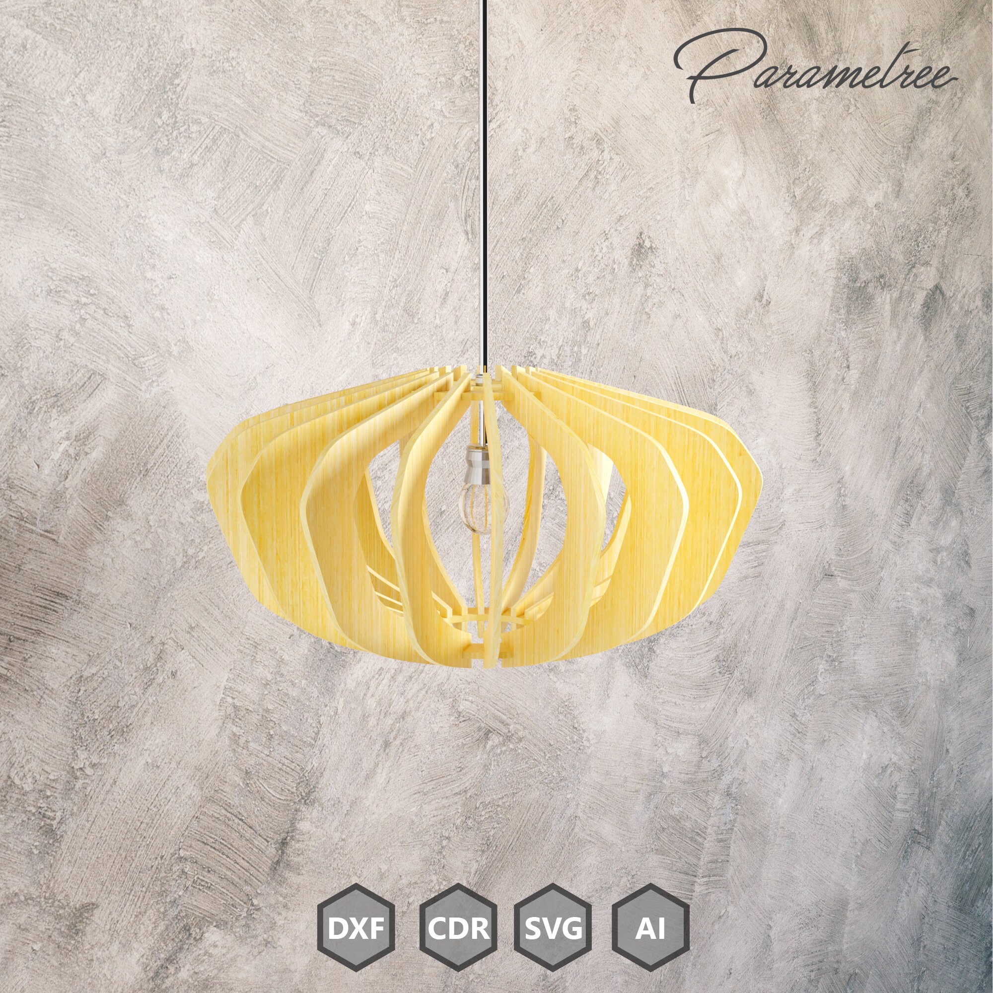 Parametric Chandelier Lamp: Stellar Lamp SVG DXF Template - Etsy