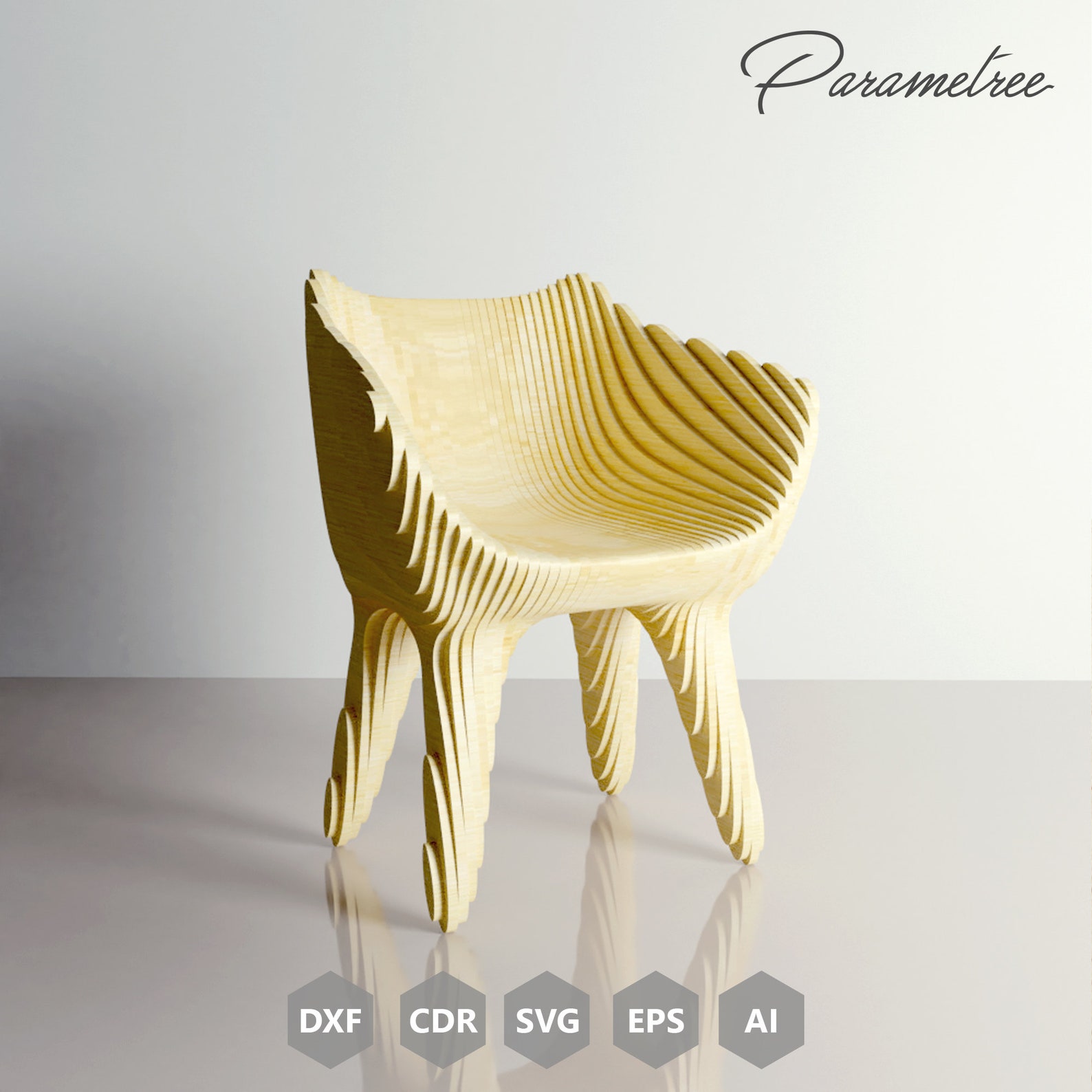 Parametric Office Chair 05 Cnc Plans Dxf Files for Laser Cutting Cnc ...