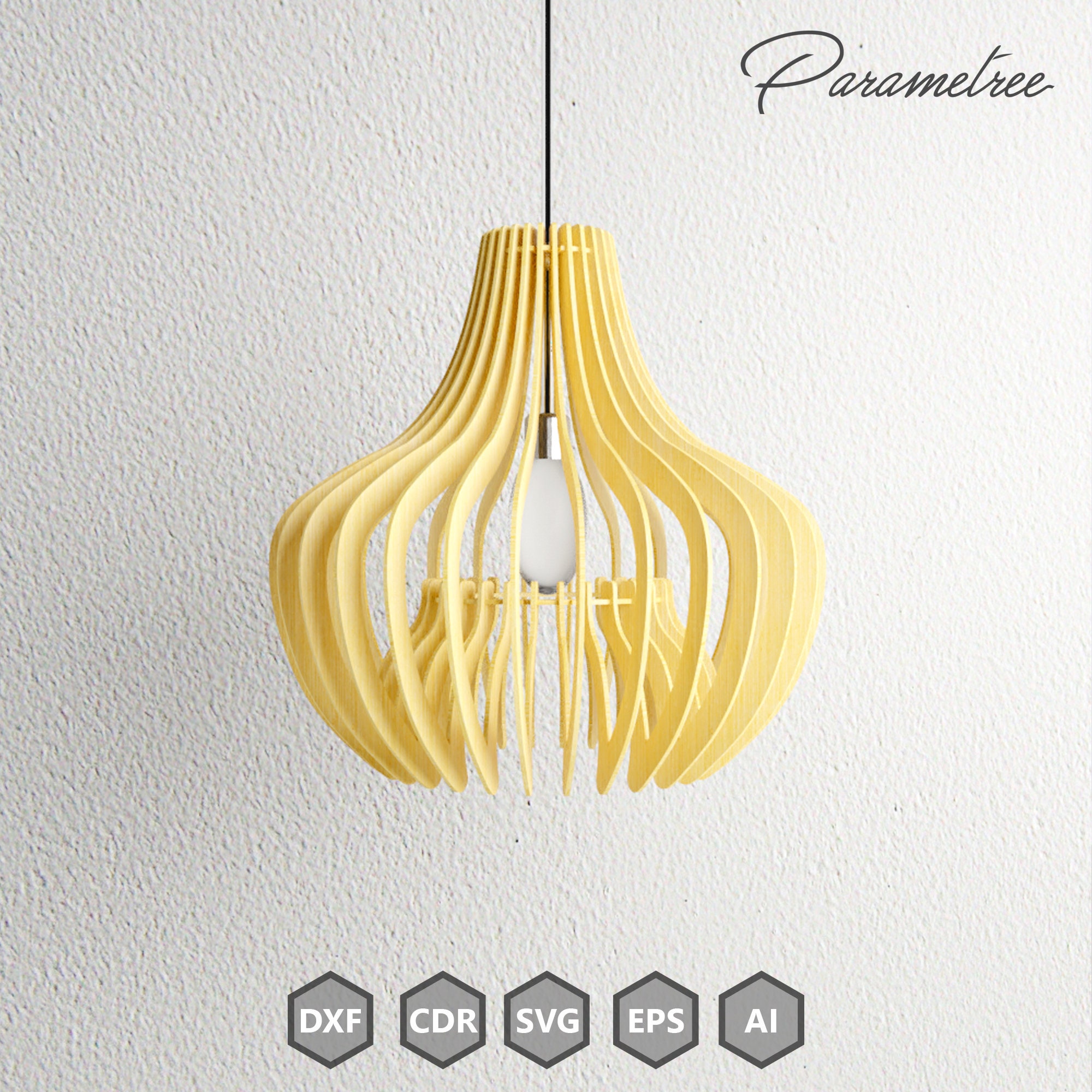 Parametric Design Chandelier Lamp Sandra Lamp Dxf Files Svg Template ...