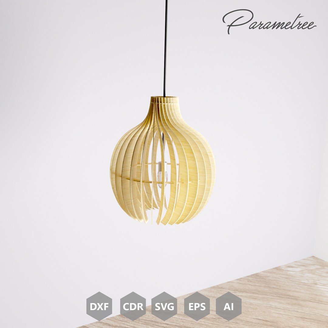 Parametric Wooden Pendant Lamp: Spero Design, Lasercut DXF File ...