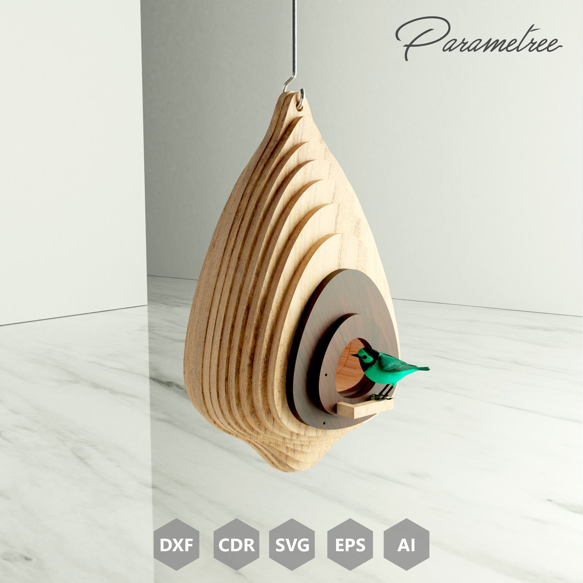 Parametric Design Birdhouse Bird Nest Svg Template Dxf Files for Cnc ...