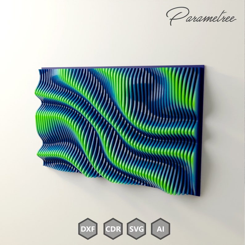 Parametric Wall Panel Design: Home Office Decor DXF Vector (digital ...