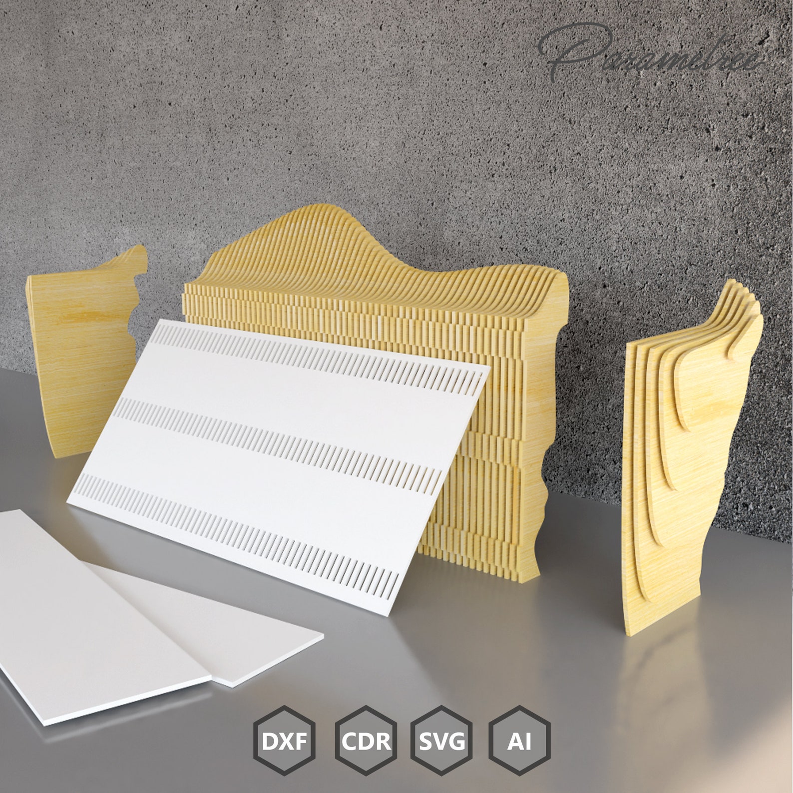 Parametric Counter Design: CNC Laser Cut Wooden Furniture (DXF Digital ...