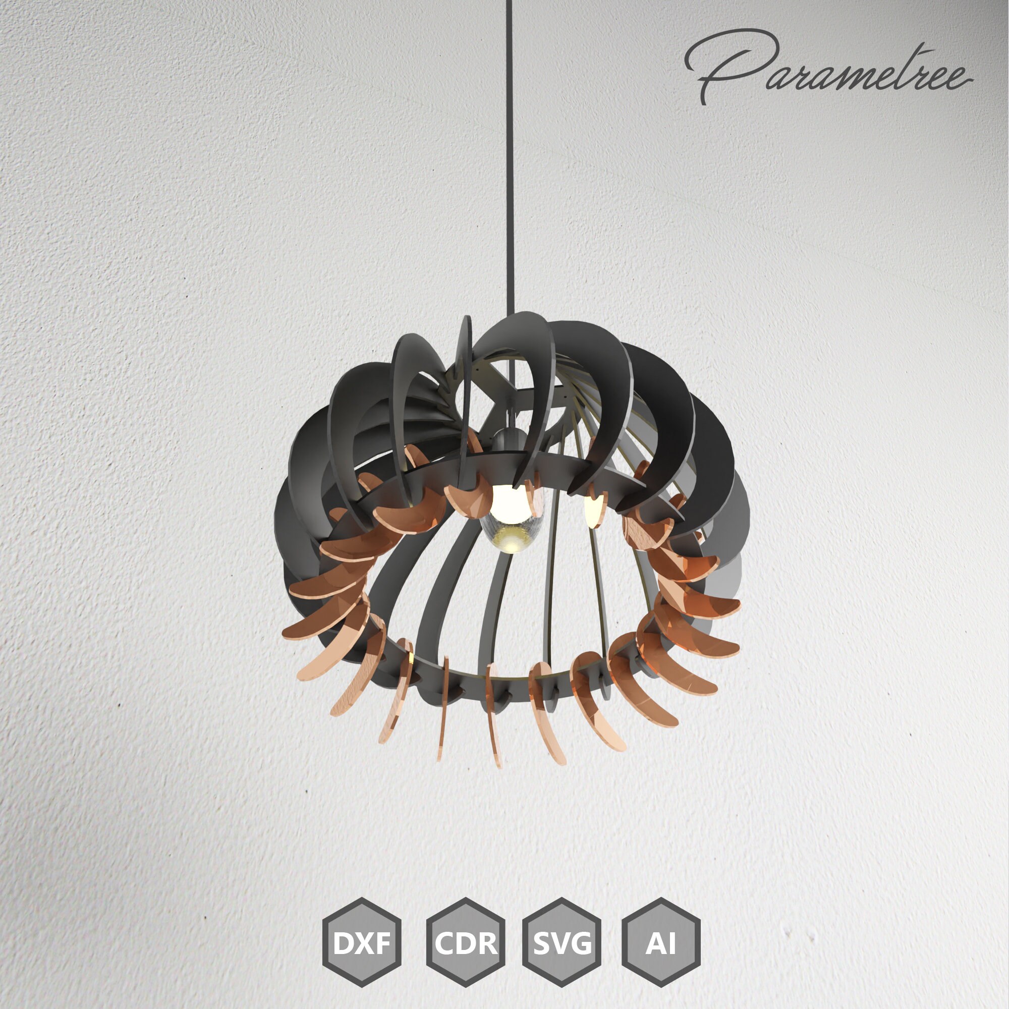 Parametric Design Chandelier Lamp Octa Lamp Svg Template Dxf Files for ...