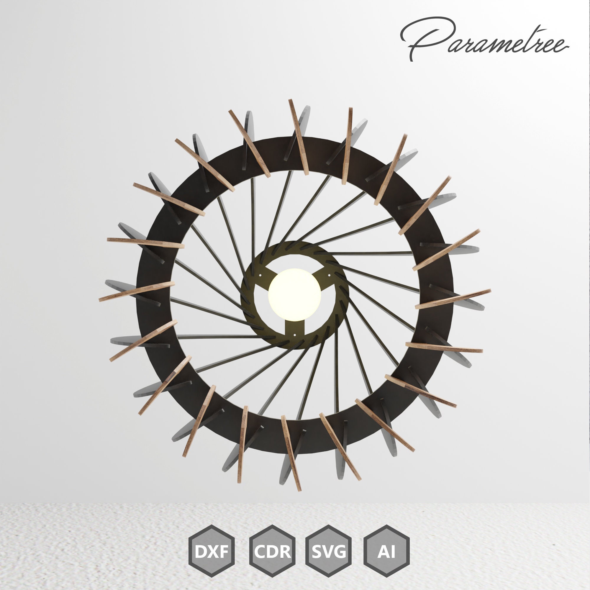 Parametric Design Chandelier Lamp Octa Lamp Svg Template Dxf - Etsy