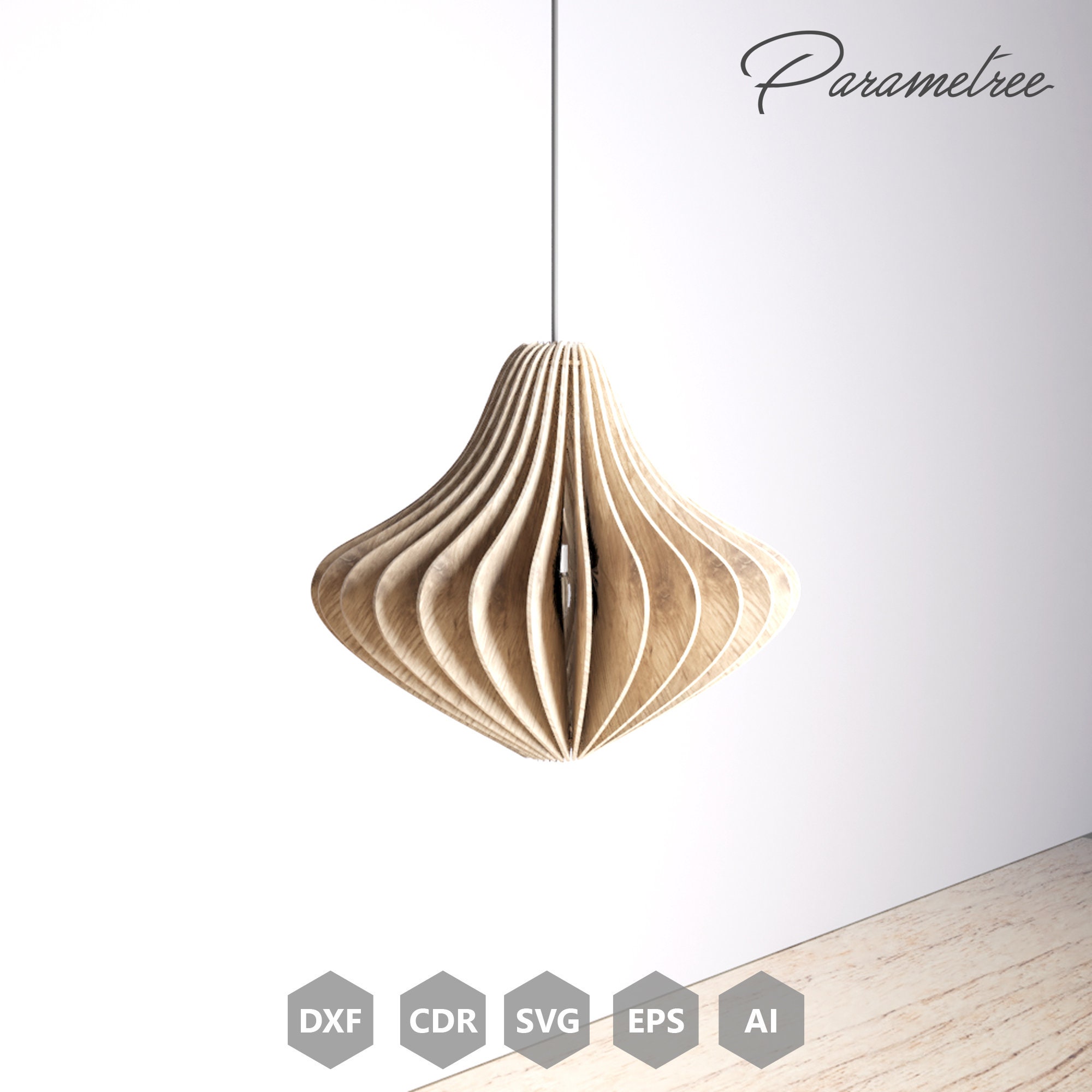 Parametric Design Chandelier Lamp Squad Lamp Dxf Files Svg Template for ...