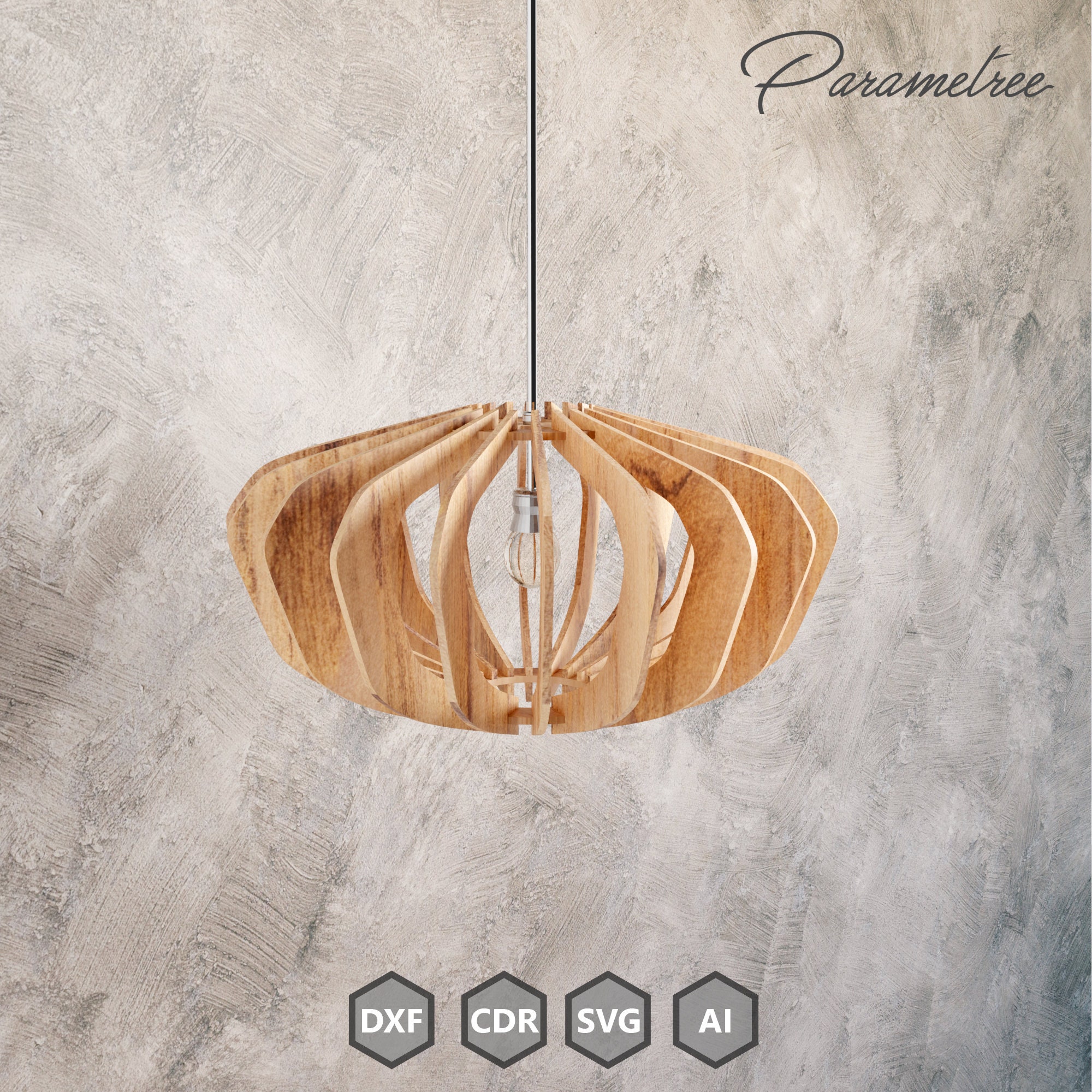 Parametric Design Chandelier Lamp Stellar Lamp Dxf Files Svg Template ...