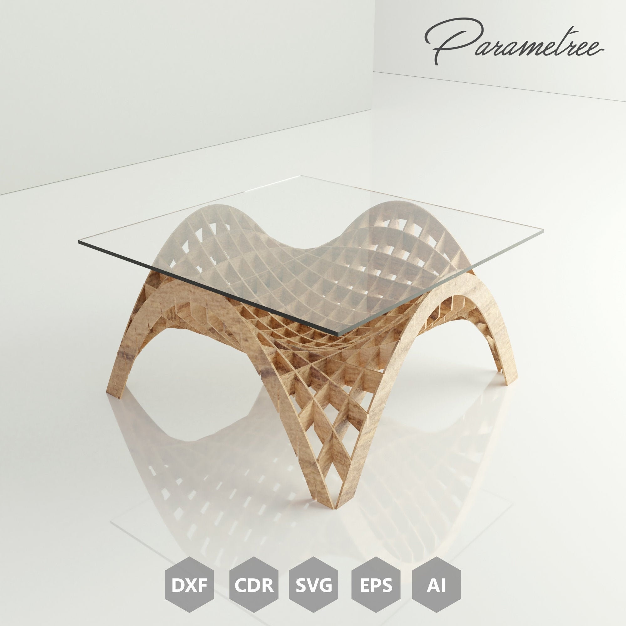 Parametric Coffee Table CNC Plans: Waffle 01, DXF Files (digital ...