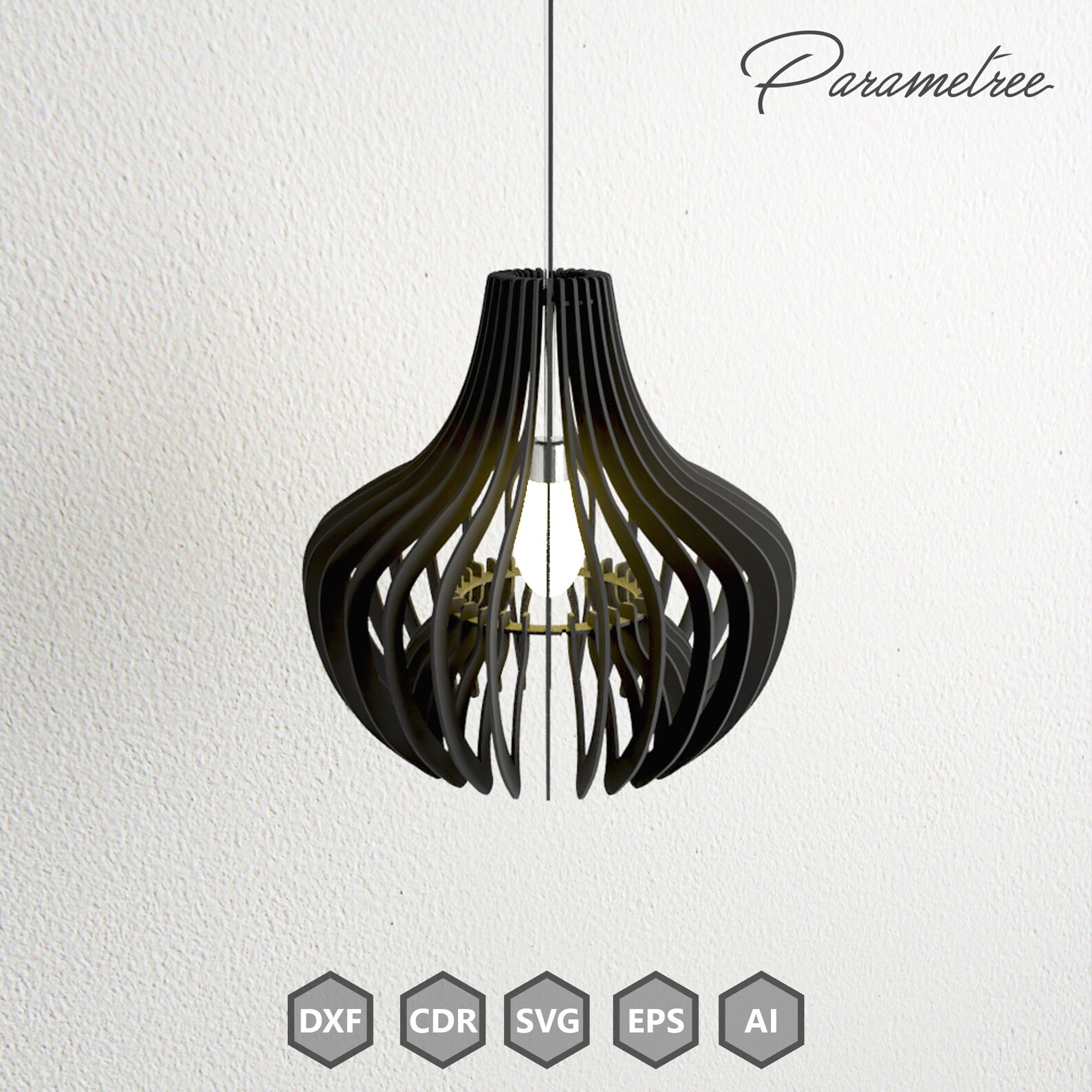 Parametric Design Chandelier Lamp Sandra Lamp Dxf Files Svg Template ...