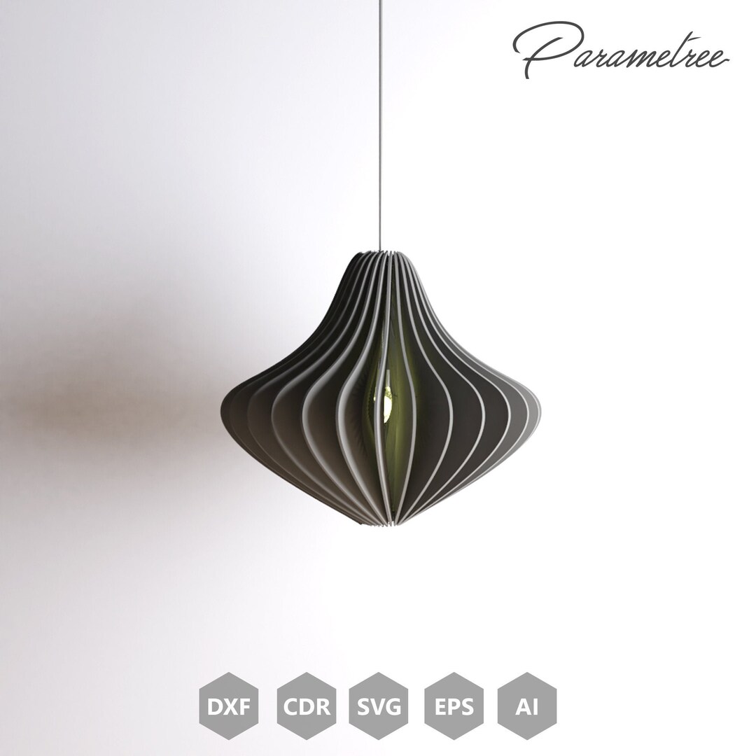 Parametric Lamp Chandelier: Squad Lamp SVG DXF Template - Etsy