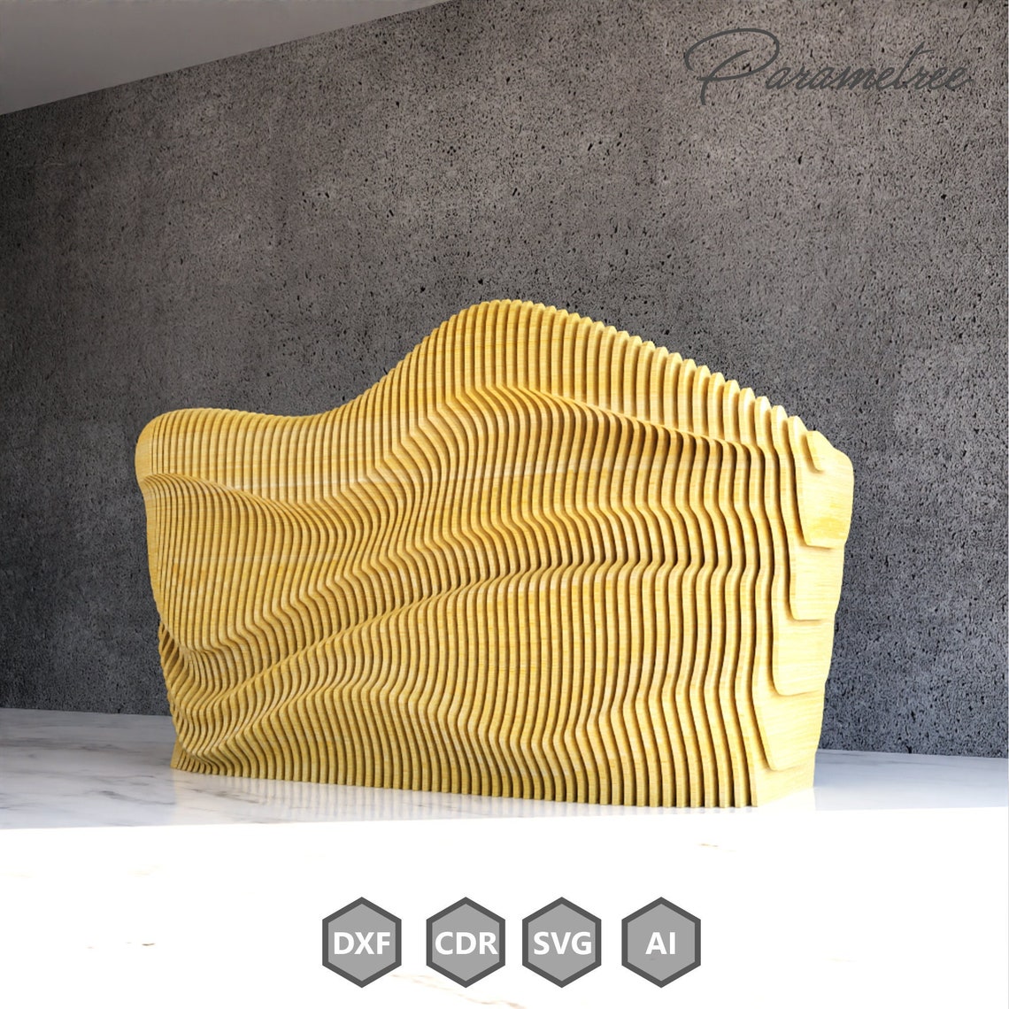 Parametric Counter Design: CNC Laser Cut Wooden Furniture (DXF Digital ...